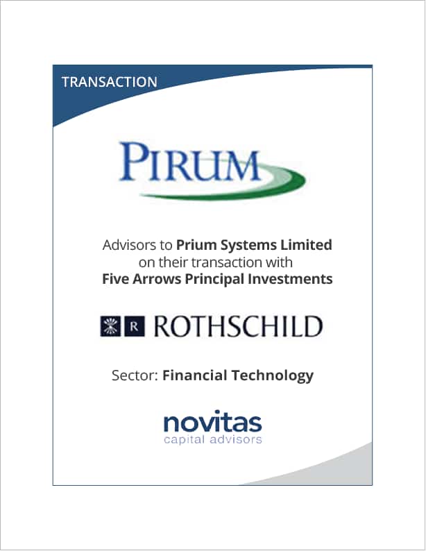Pirum Systems Limited & Five Arrows Principal Investments - Novitas